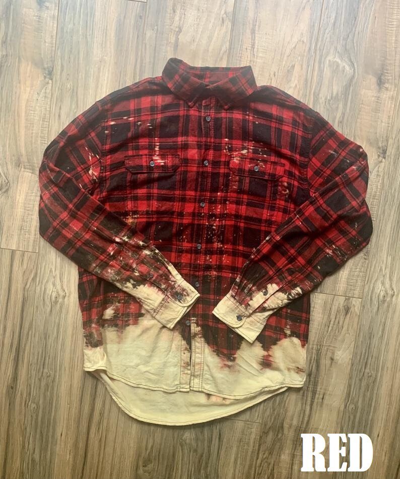 Horror Bleached Flannel - Etsy