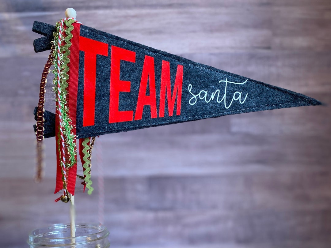 Team Santa Pennant, Christmas Pennant, Christmas Decor, Christmas ...