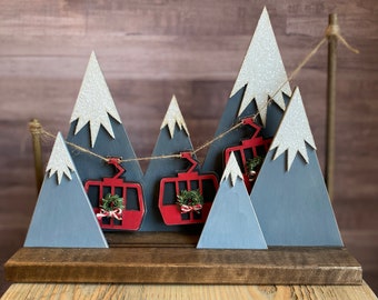 Ski Lodge Decor | Ski Lift Decoration | Ski Wall Hanger | Ski Lift ...