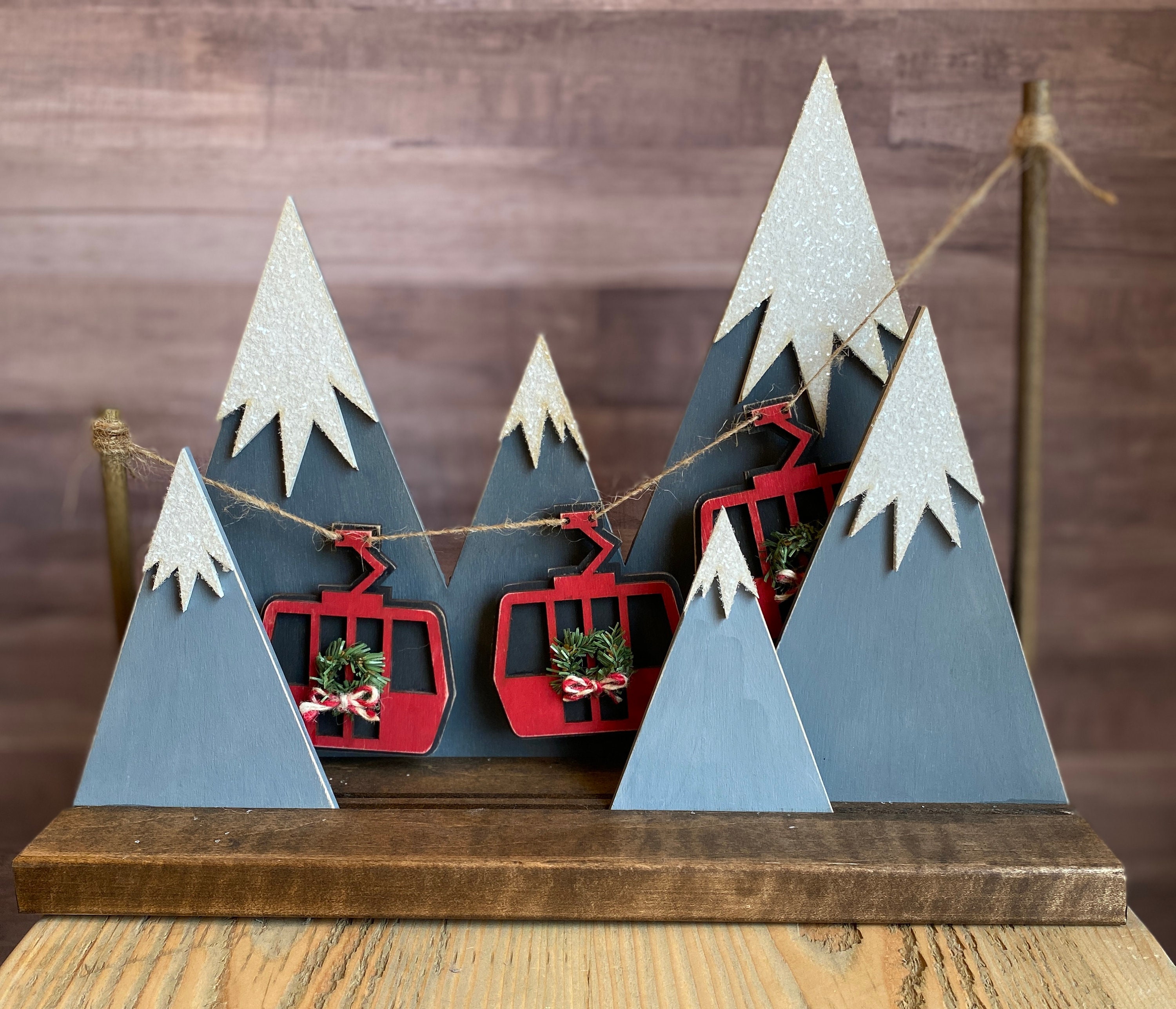 Ski Lift Scene Shelf Sitter - Etsy