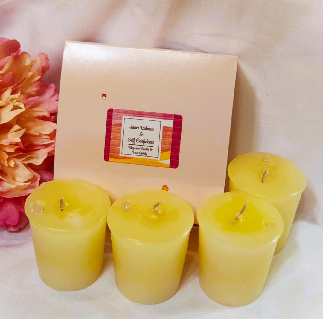 Inner Balance & Self Confidence Candles Box of 4 Votives Tangerine ...