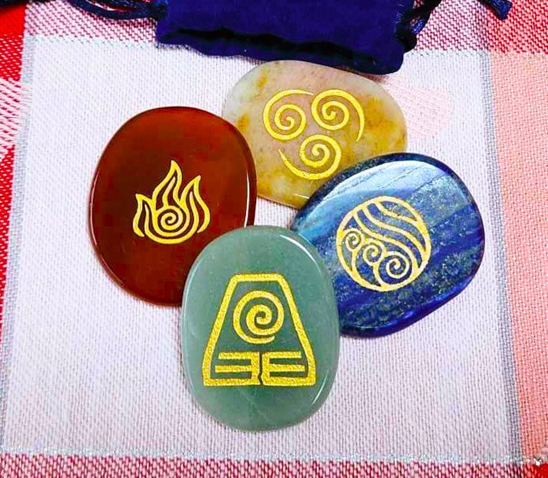 Mayan 4 Element Directional Stones W/pouch ~ Precision Engraved - Etsy