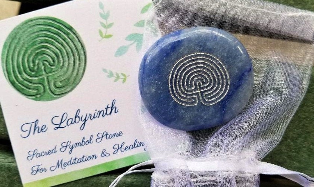 Labyrinth Engraved Keepsake Symbol Stone W/pouch & Card - Etsy