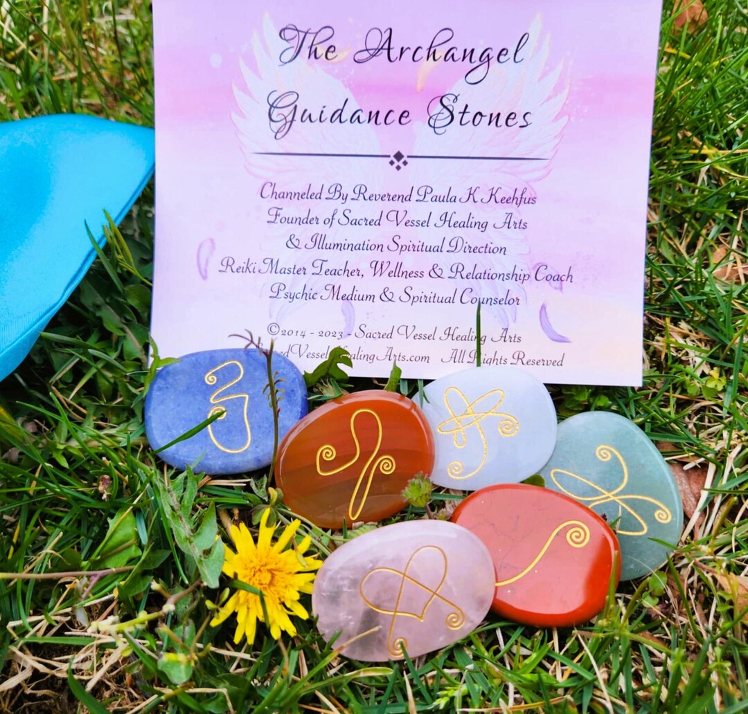Archangel Stones Crystal Healing Set Channeled Two-sided Gemstone ...