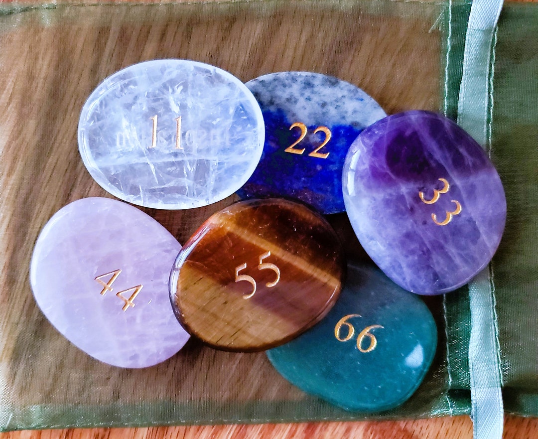 Numerology Crystals, Set of 6 Master Numbers Stones, Energy Healing ...