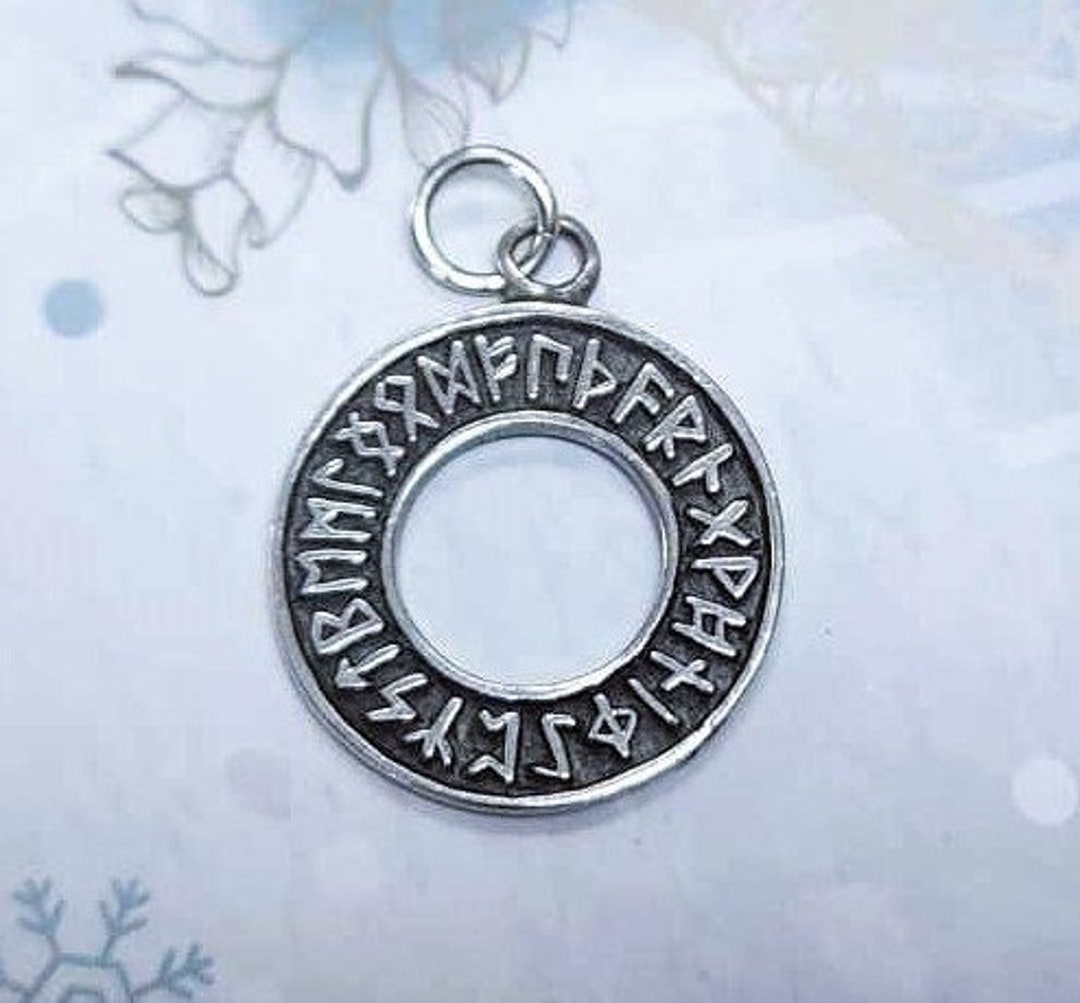 Rune Circle Pendant Elder Futhark Viking Runic Open Circle - Etsy