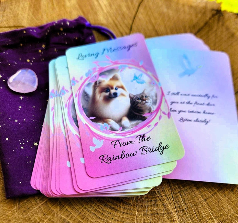 Rainbow Bridge Pet Loss Grief Cards, Loving Messages Deck for Healing ...