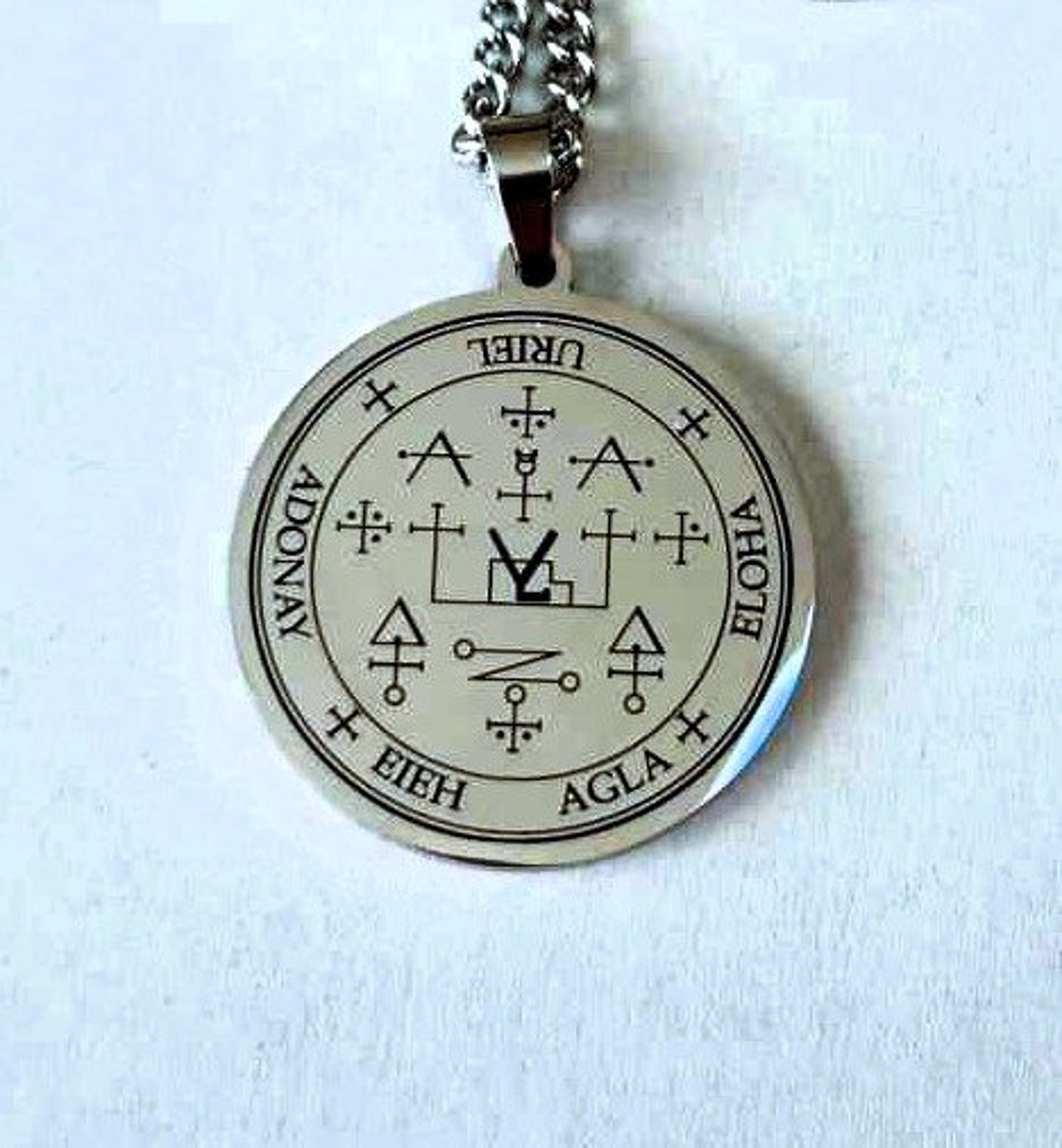 URIEL Archangel Sigil Pendant Stainless Steel W/chain Angel Symbol ...