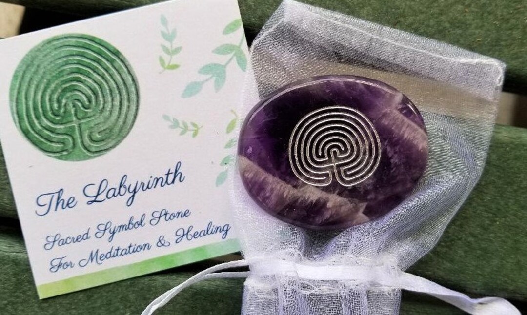 Labyrinth Engraved Keepsake Symbol Stone W/pouch & Card - Etsy
