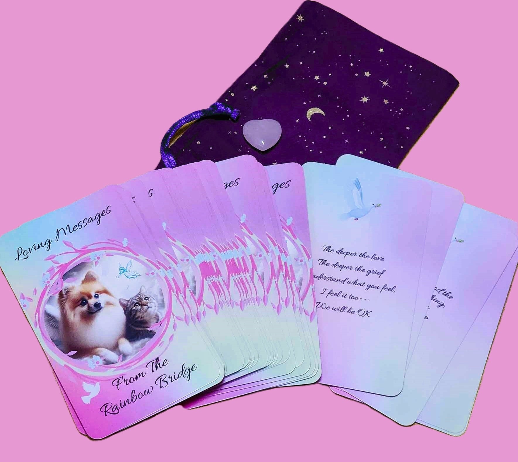 Rainbow Bridge Pet Loss Grief Cards, Loving Messages Deck for Healing ...