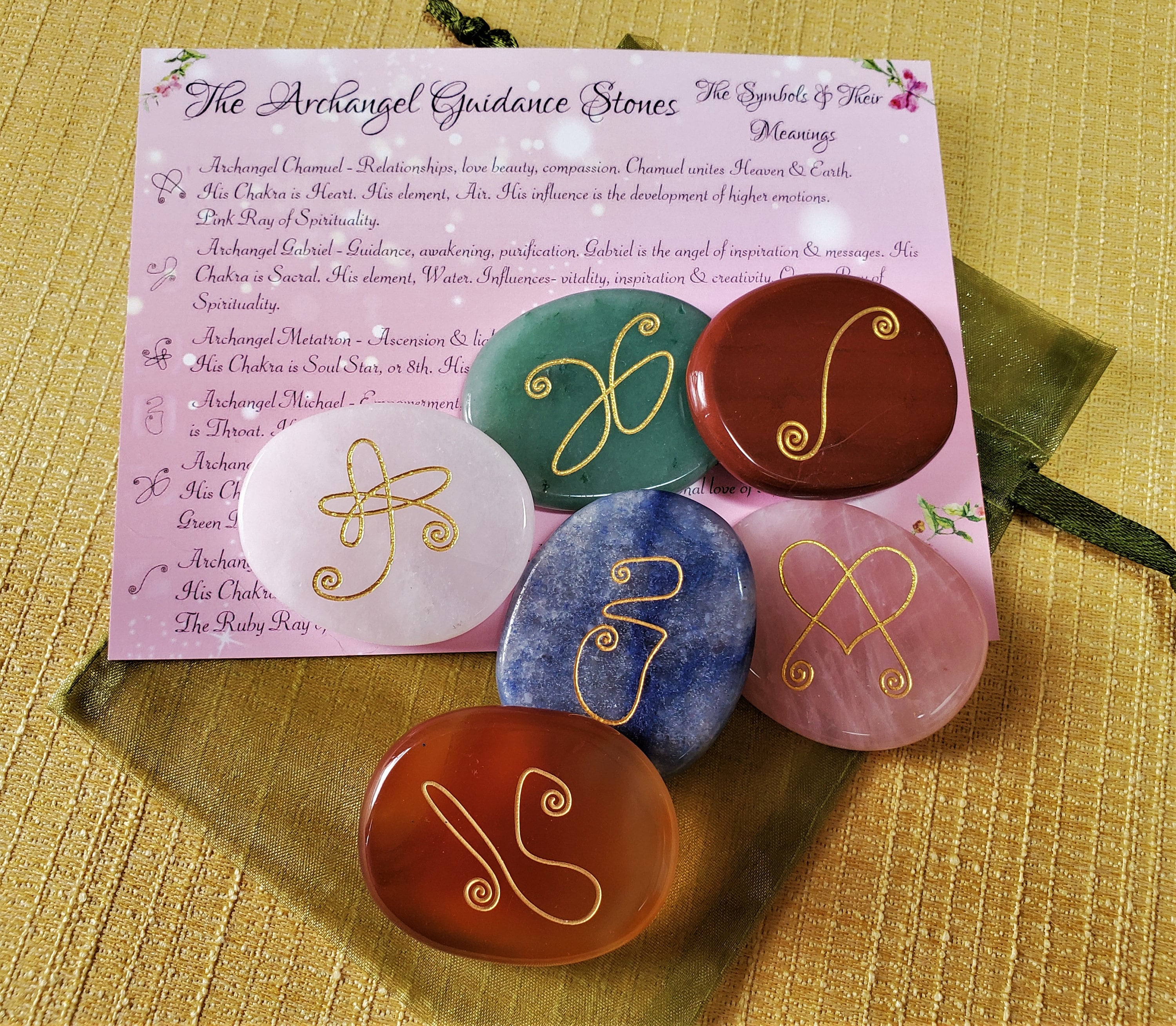 Archangel Guidance Stones oracle Precision Engraved Set of 6 - Etsy