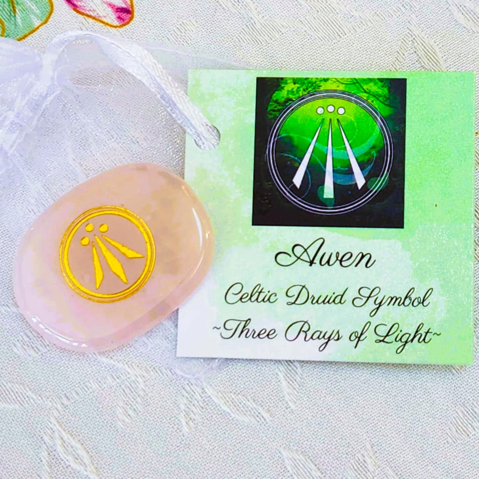 Awen Druid Talisman Stone – 3 Rays of Inspiration | Amethyst ...
