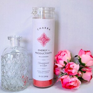 Root Chakra Candle Muladhara Energy & Productivity Rose Sandalwood 7 ...