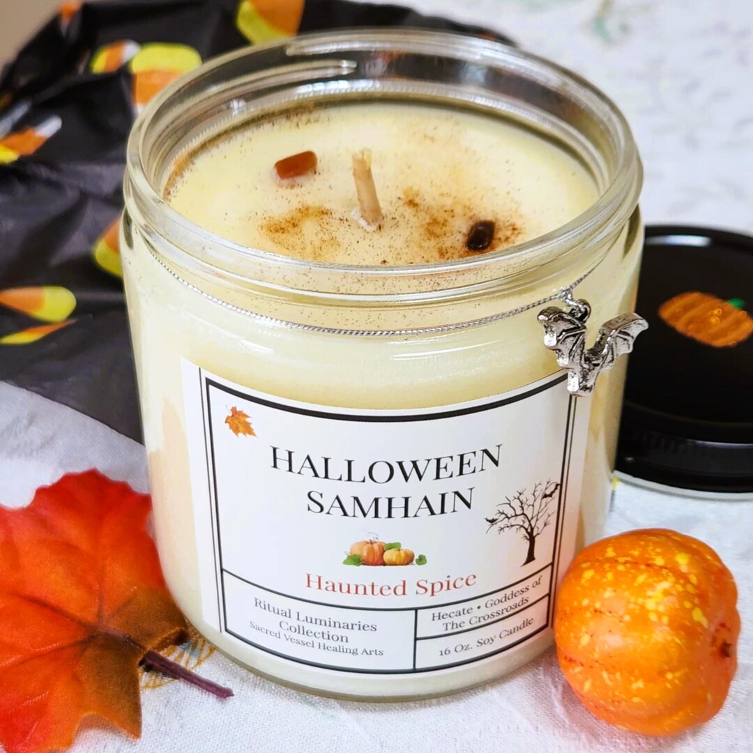 Halloween Samhain Candle LG 16oz – Orange Cinnamon Soy, Fall Ritual ...