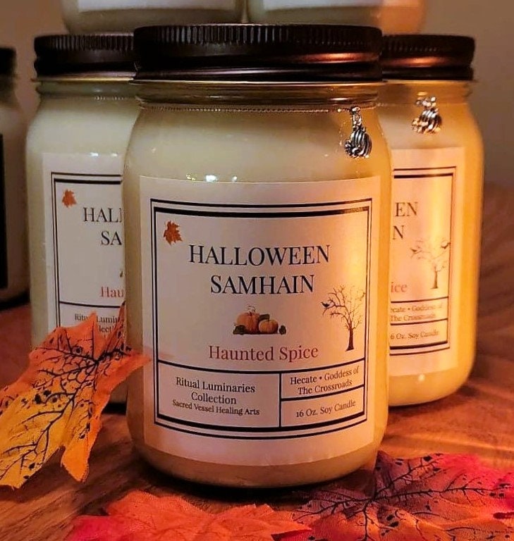 HALLOWEEN SAMHAIN 16 Oz Soy Jar Candle Harvest Fruit Spice - Etsy