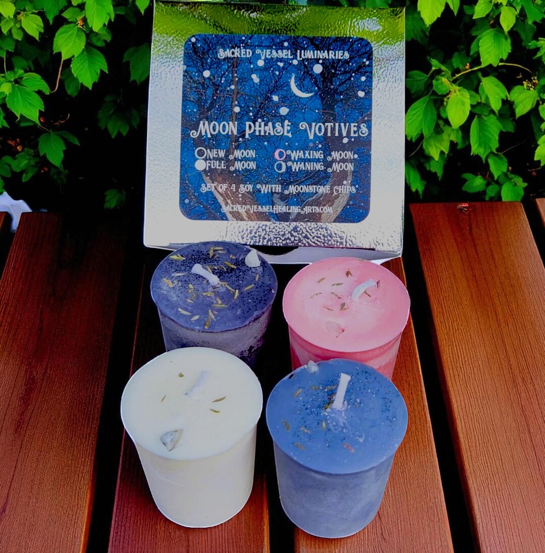 Moon Candles, Soy 4 Phases Box of 4, Votives for Manifestation, With ...