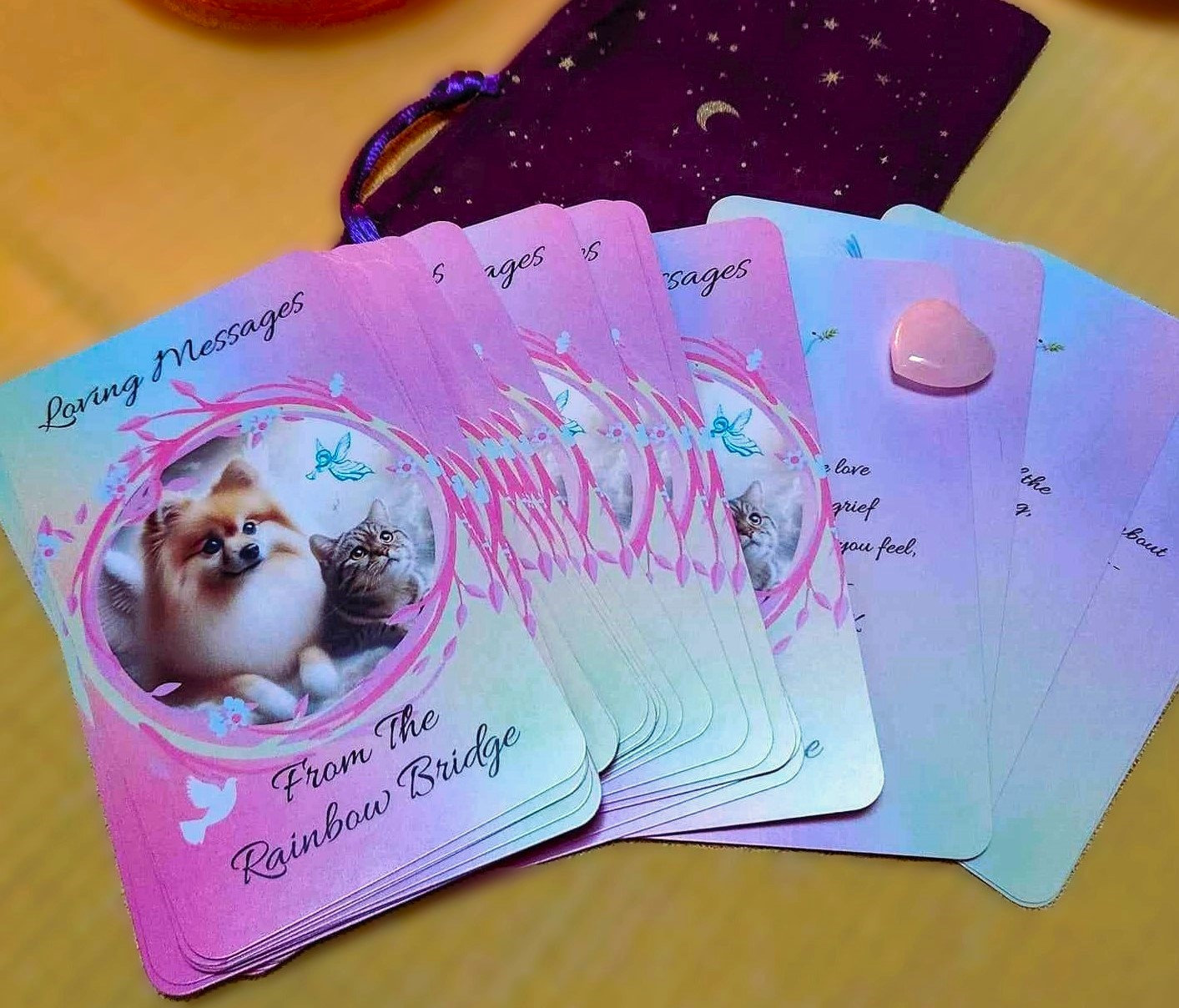 Rainbow Bridge Pet Loss Grief Cards, Loving Messages Deck for Healing ...