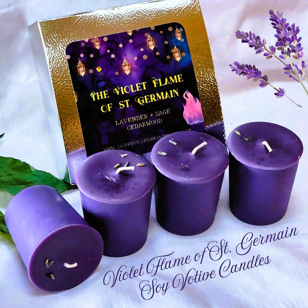 Violet Flame Candles Box of 4 Soy Votives ~ascension~ Ascended Master ...