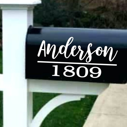 Mailbox Decal Mailbox Number Mailbox Sticker Monogram - Etsy