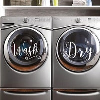 Wash and Dry Vinyl Decal Set: Laundry Room Decor - Etsy