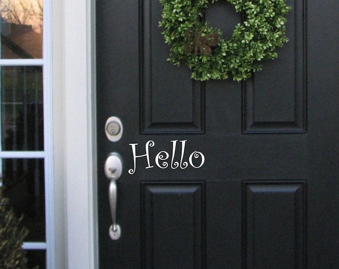 Hello Front Door Decal, Hello Vinyl Decal, Hello Front Porch Decal ...