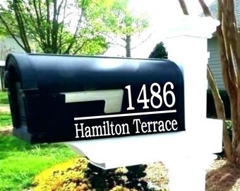 Custom Mailbox Decals Set of 2 Mailbox Numbers Vinyl Decal Stickers ...