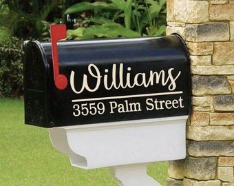 Custom Mailbox Name Modern Mailbox Name Decal Mailbox - Etsy