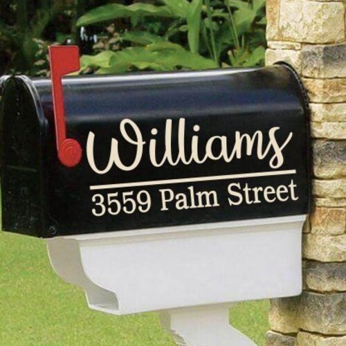 Mailbox Decal Mailbox Number Mailbox Sticker Monogram - Etsy