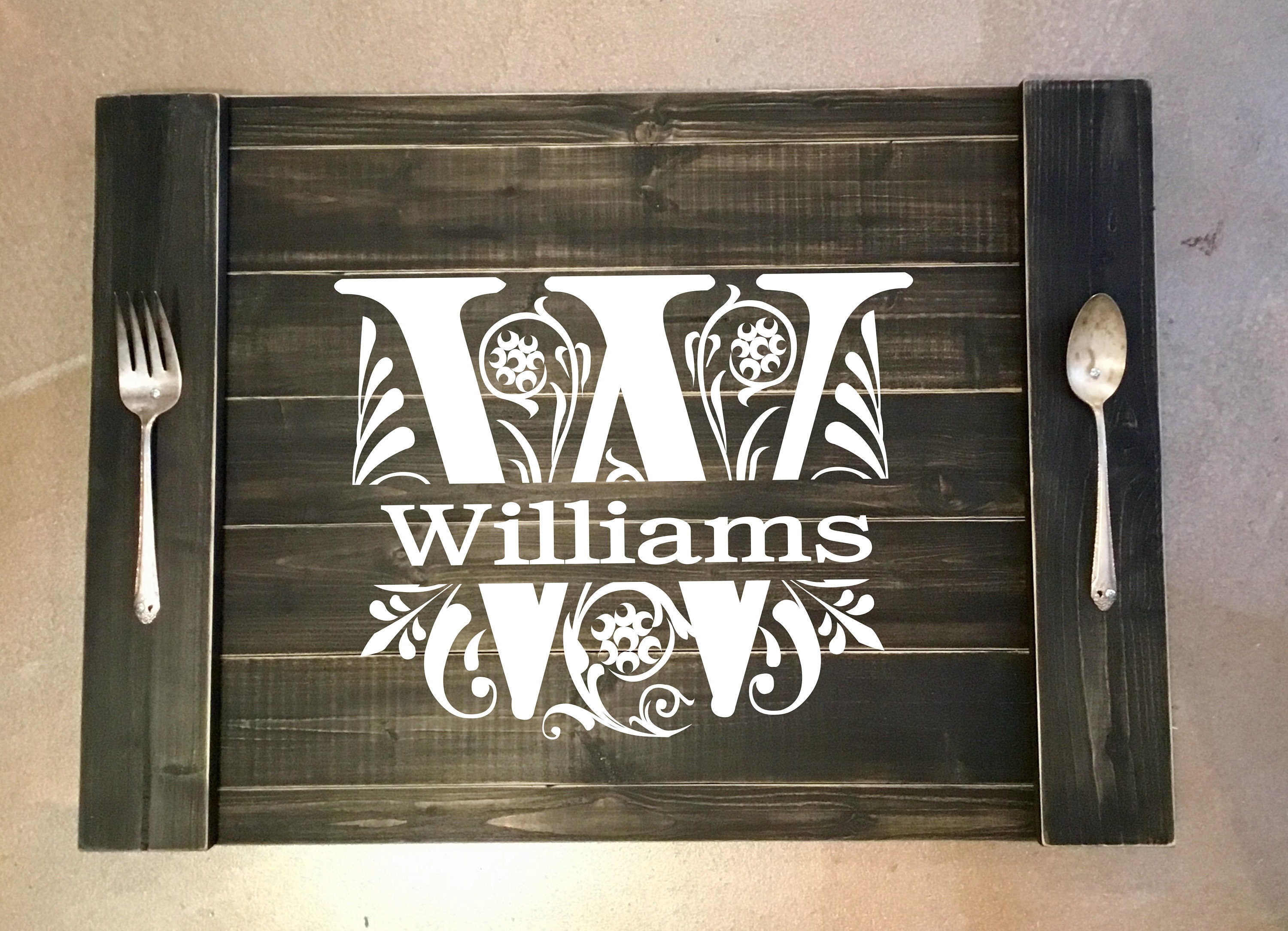 Noodle Board Decal Wreath Monogram Decal Last Name Decal - Etsy