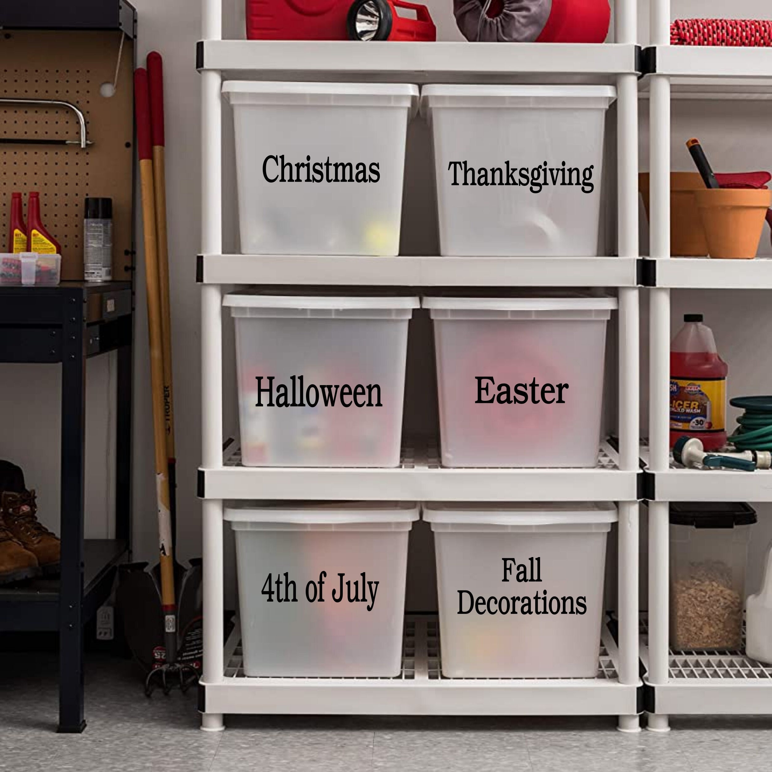 Storage Tote Labels | Garage Storage Labels | Organized Storage ...