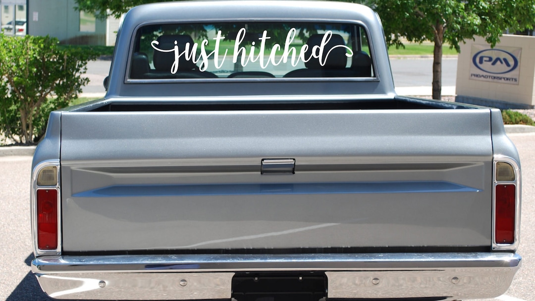 Just Married Decal | Just Hitched Decal | Rustic Wedding | Engagement ...
