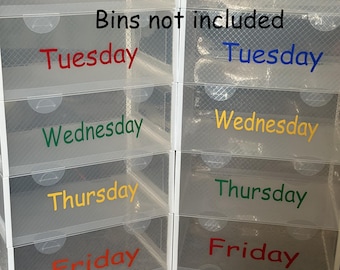Days of the Week Label Set decals Only - Etsy
