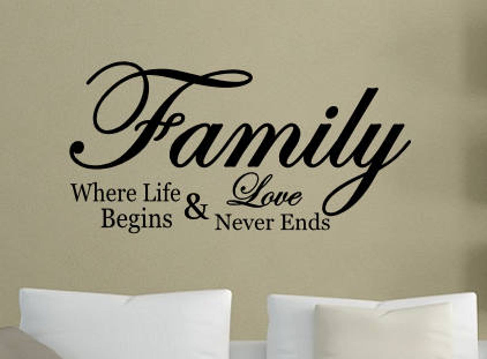 Family Wall Decal | Living Room Decal | Family Where Life Begins | Wall ...