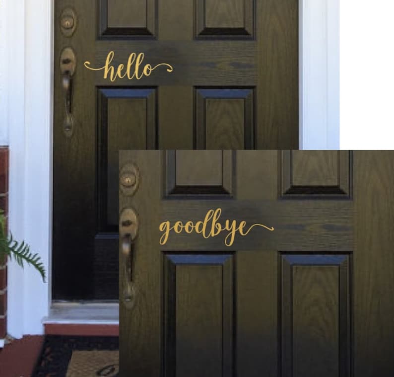 Hello Decal | Goodbye Decal | Rustic Decor | Farmhouse Decor | Vinyl ...