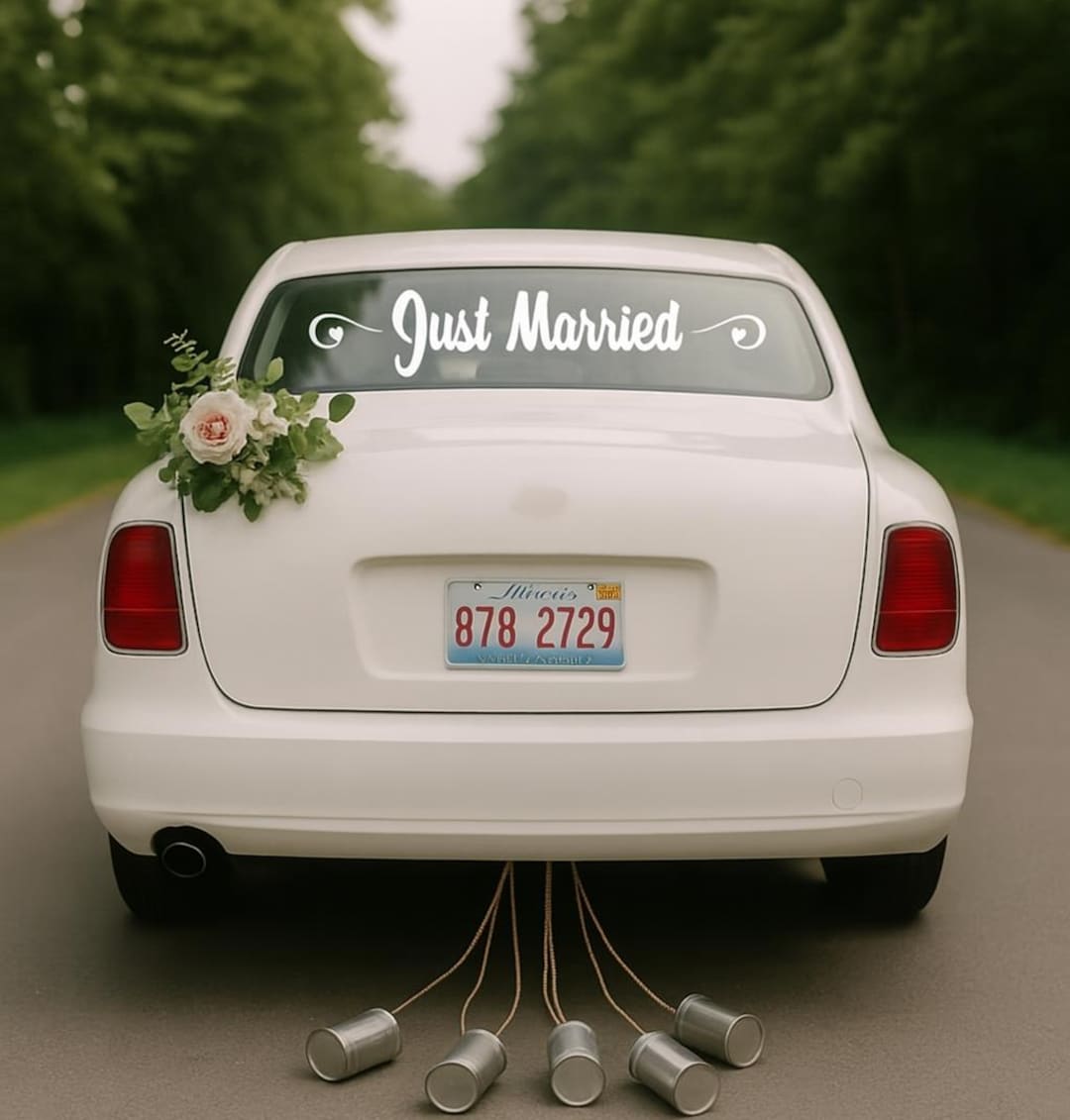 Just Married Car Decal: Personalized Wedding Getaway Decoration - Etsy