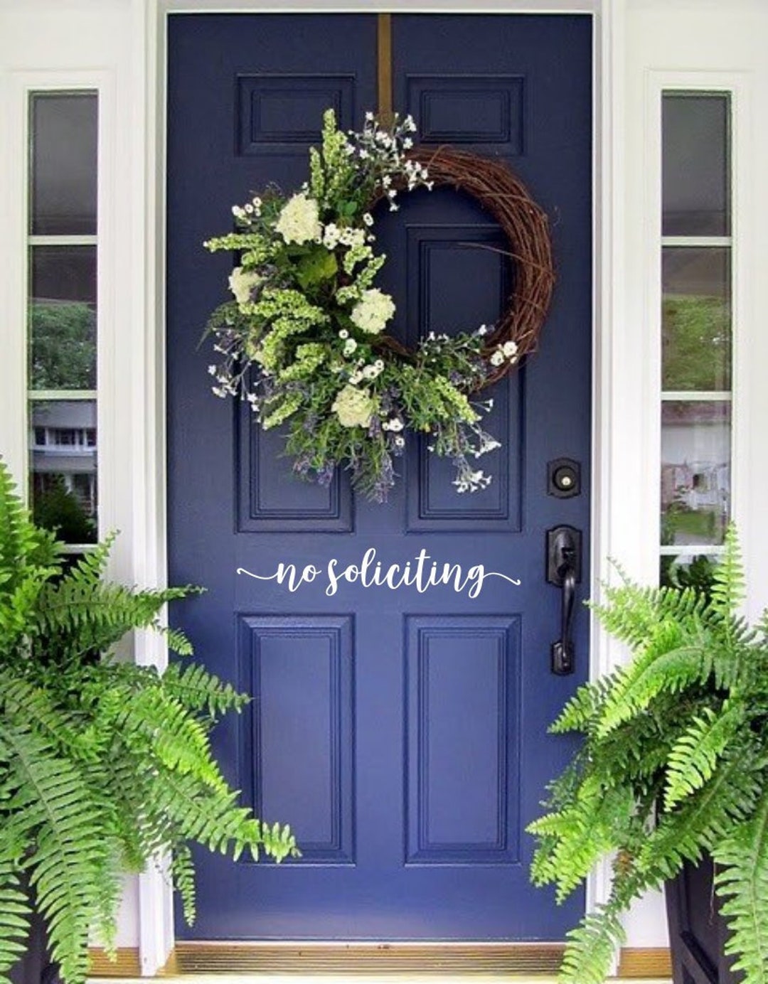 No Soliciting Sign | No Soliciting Vinyl Decal | Door Decal | Front ...