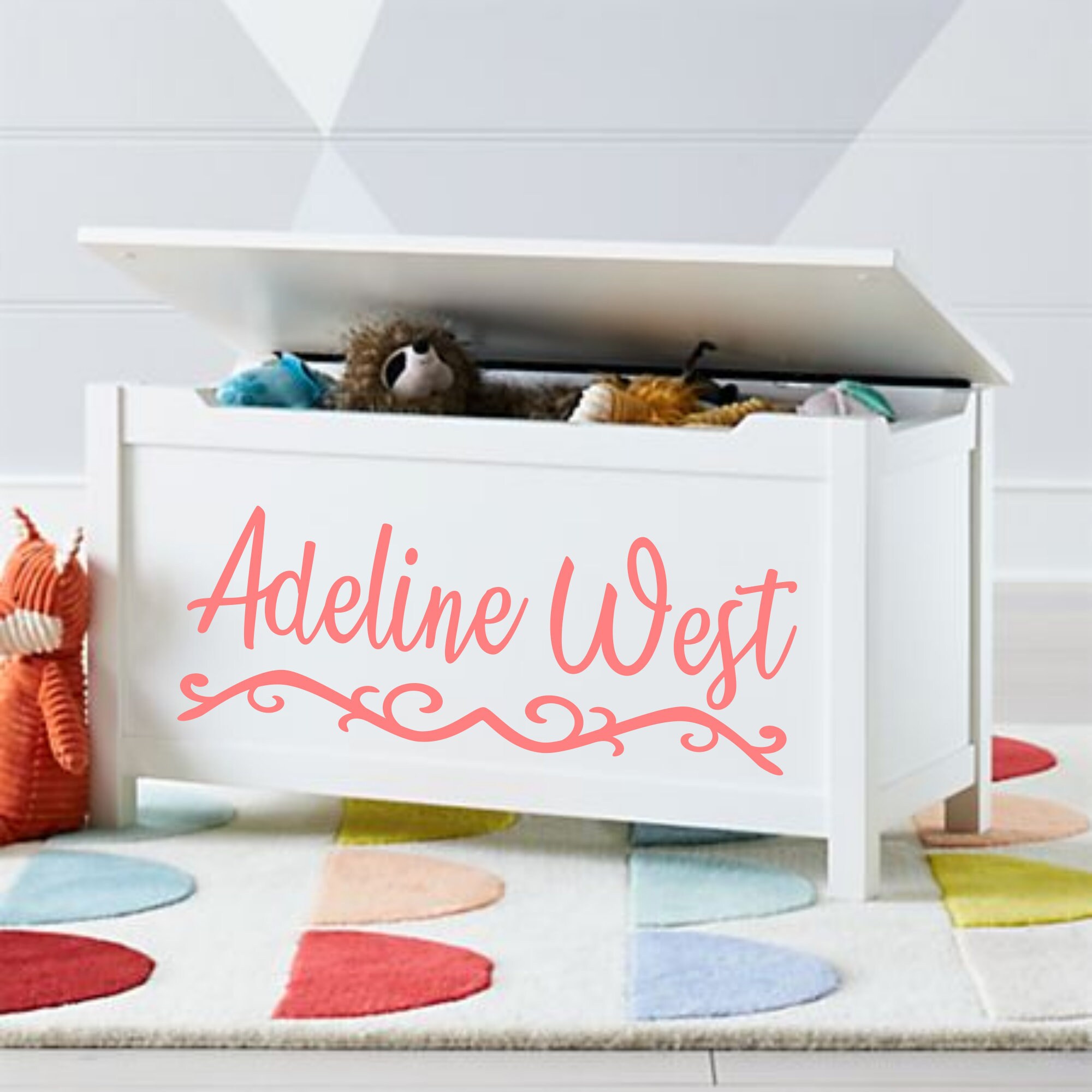 Toy Box Name Decal | Nursery Decor | Kids Room Decor | Toy Box Name ...