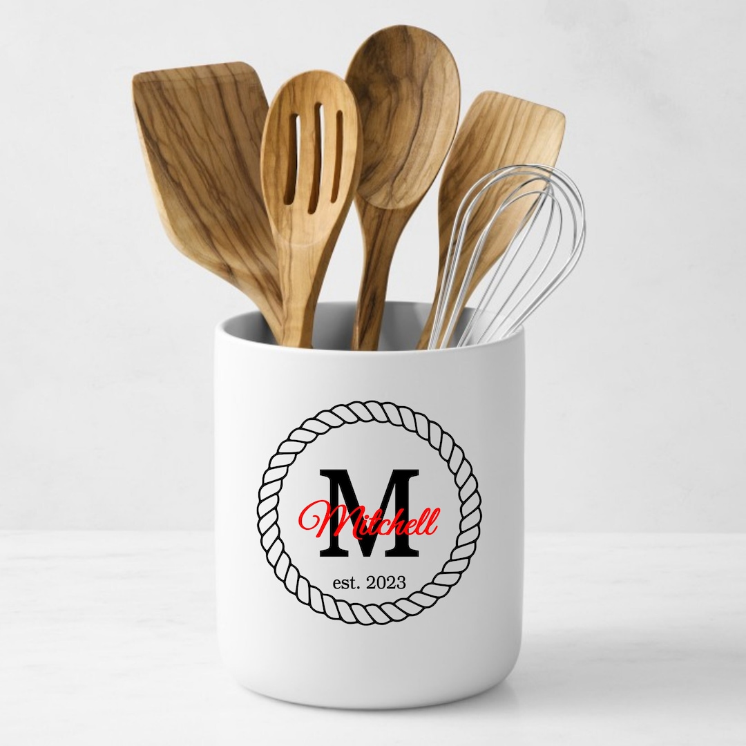 Personalized Decal With Family Name/ Est. Year for Utensil Holder ...