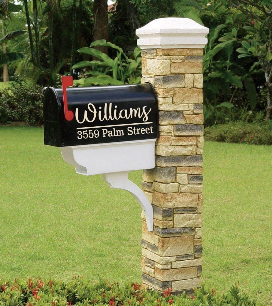 Mailbox Decal Mailbox Number Mailbox Sticker Monogram - Etsy