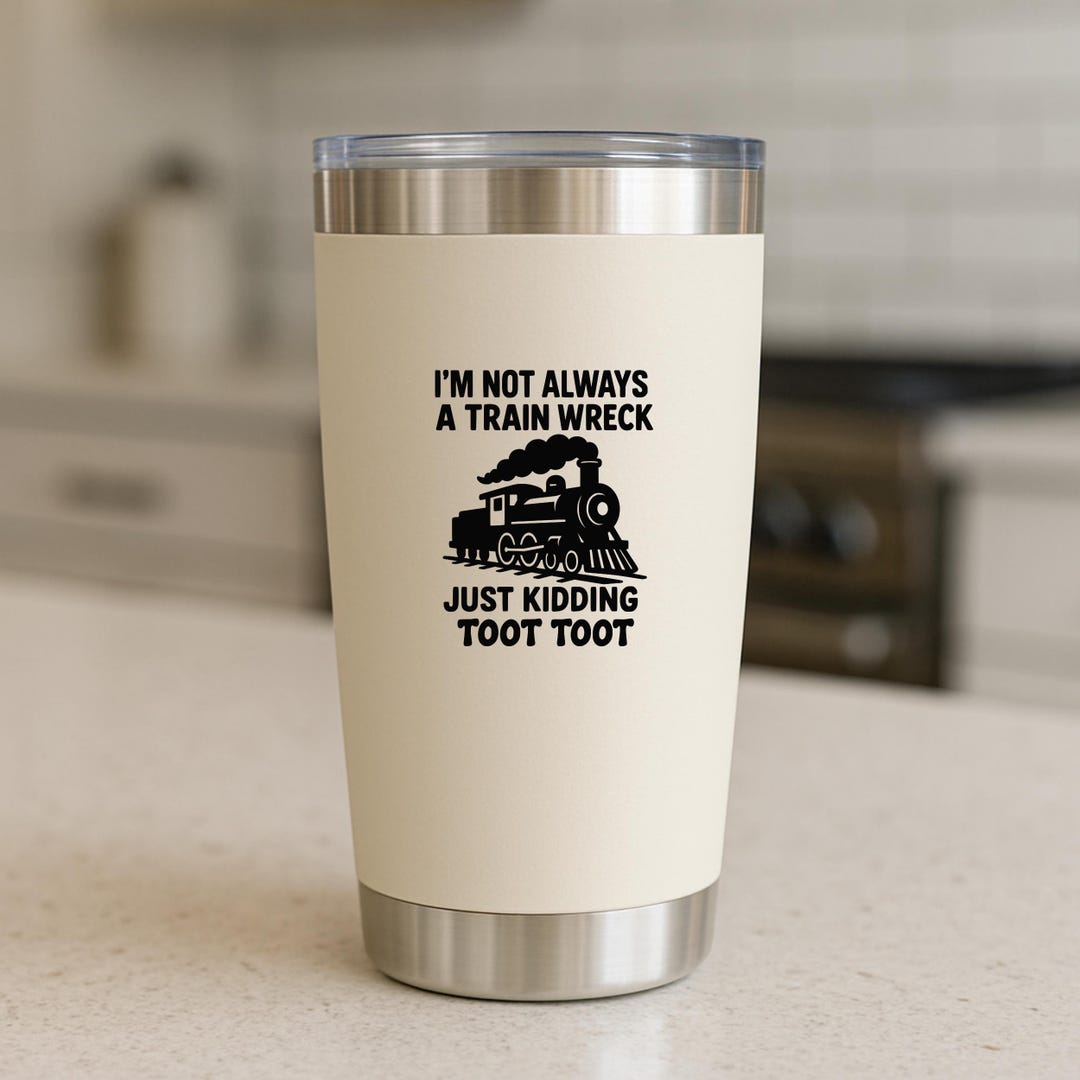 Funny Train Wreck Decal – Toot Toot Just Kidding Sticker – Laptop ...