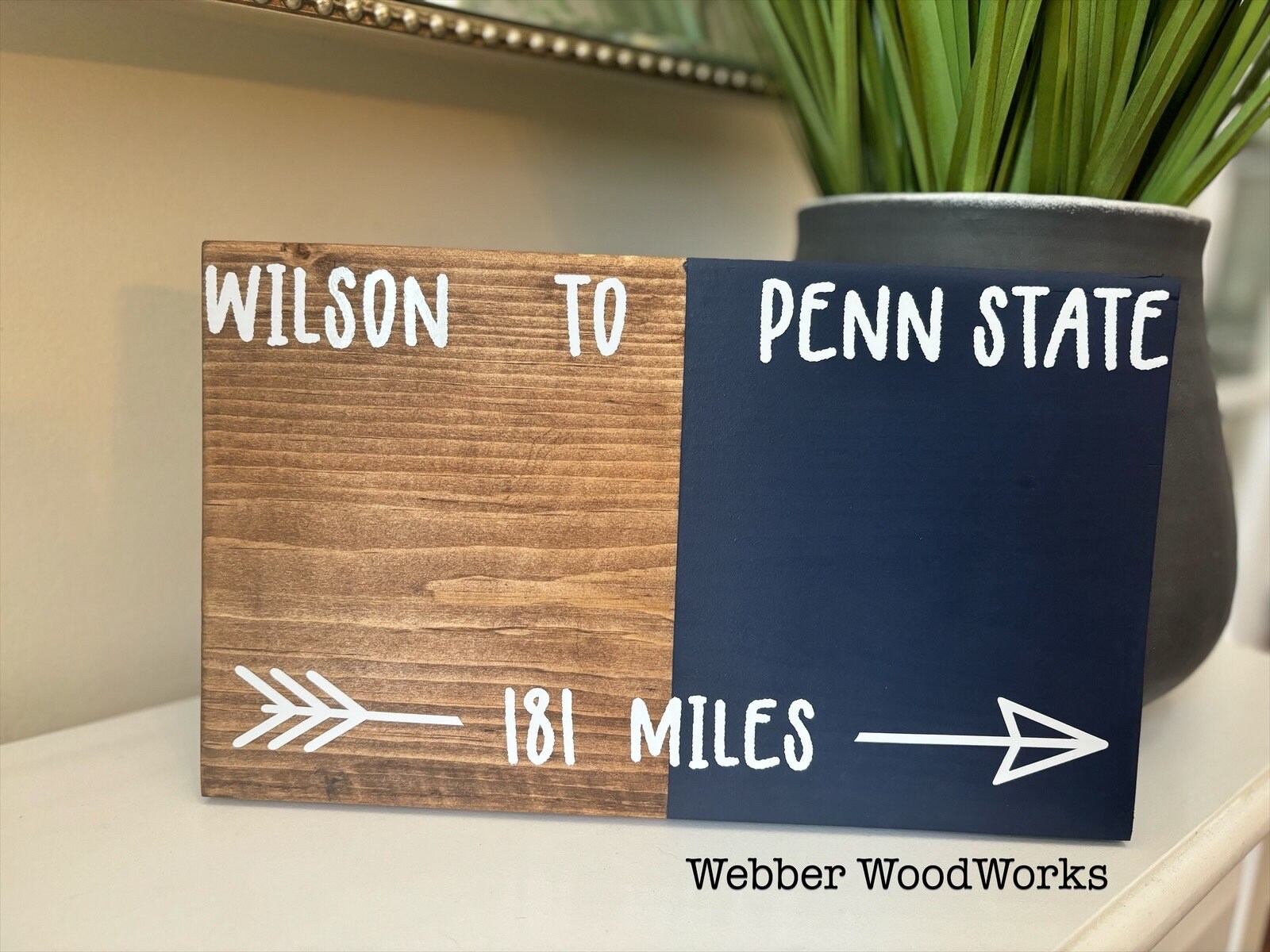 College Mileage Sign, Wooden College Miles Sign, Wooden College Gifts ...