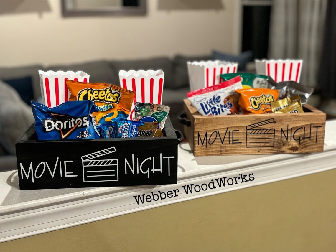 Movie Night Box, Movie Night Snack Box, Movie Night Gift Box, Movie ...