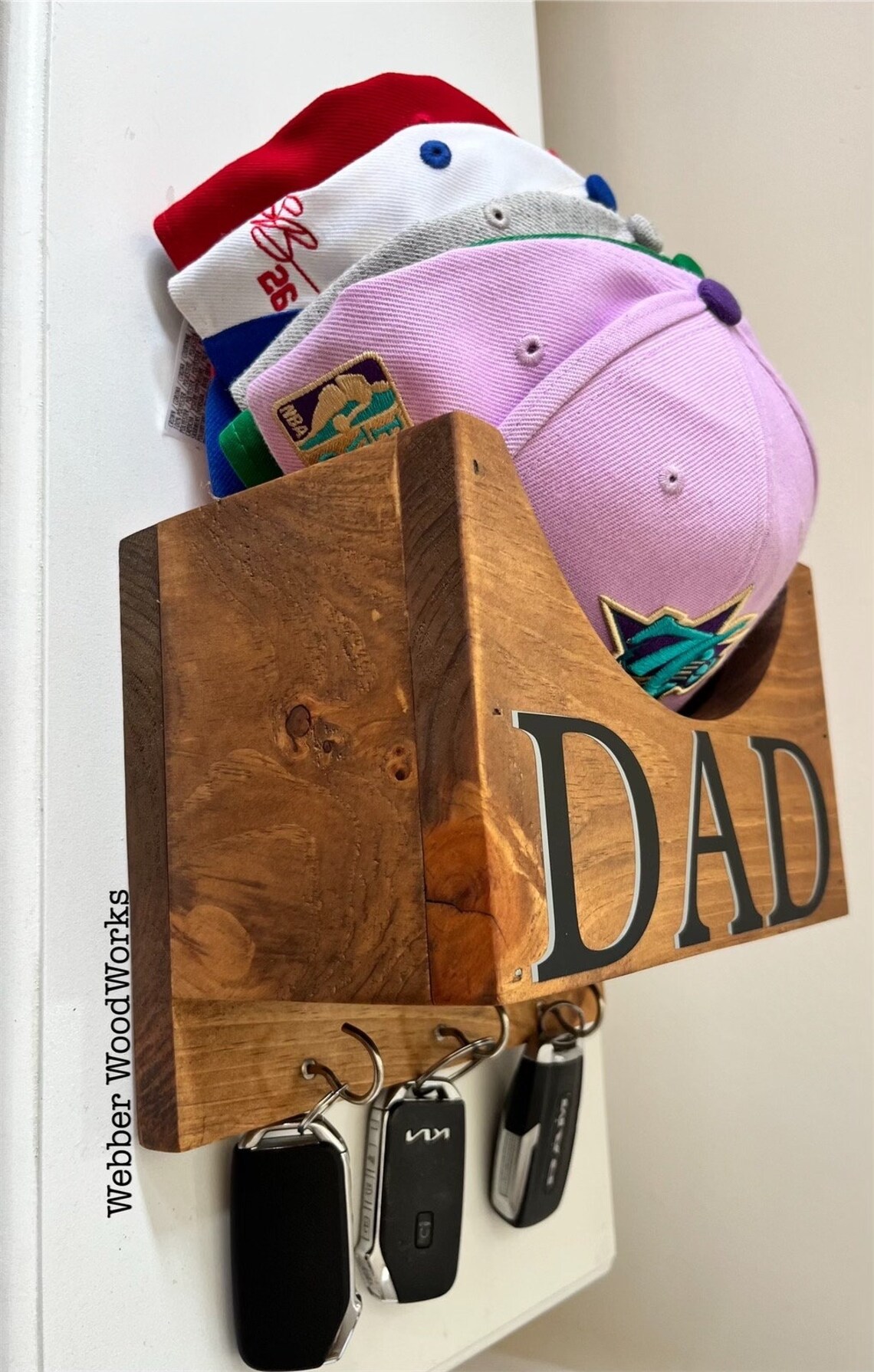 Wooden Baseball Hat Holder, Wooden Hat Holder, Key Holder, Wooden Hat ...