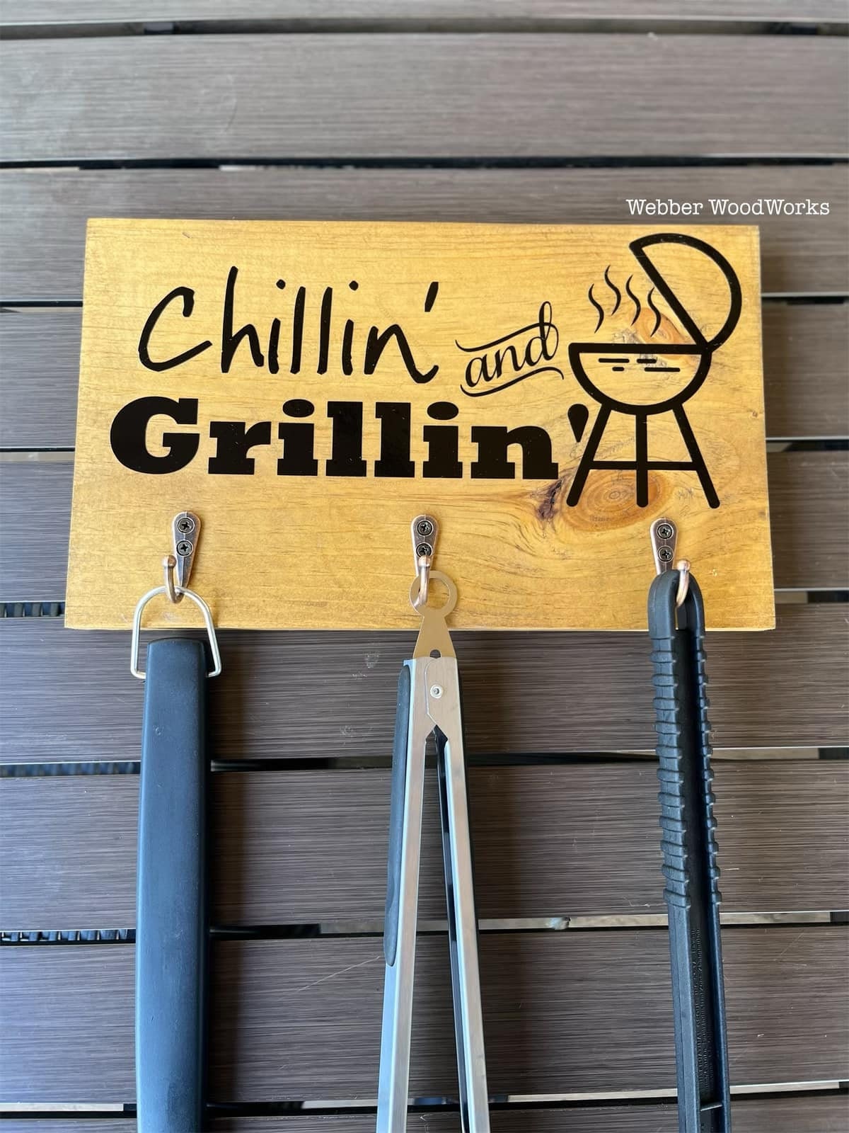 Wooden BBQ Utensil Holder, BBQ Accessories, BBQ Gift Idea, Father's Day ...