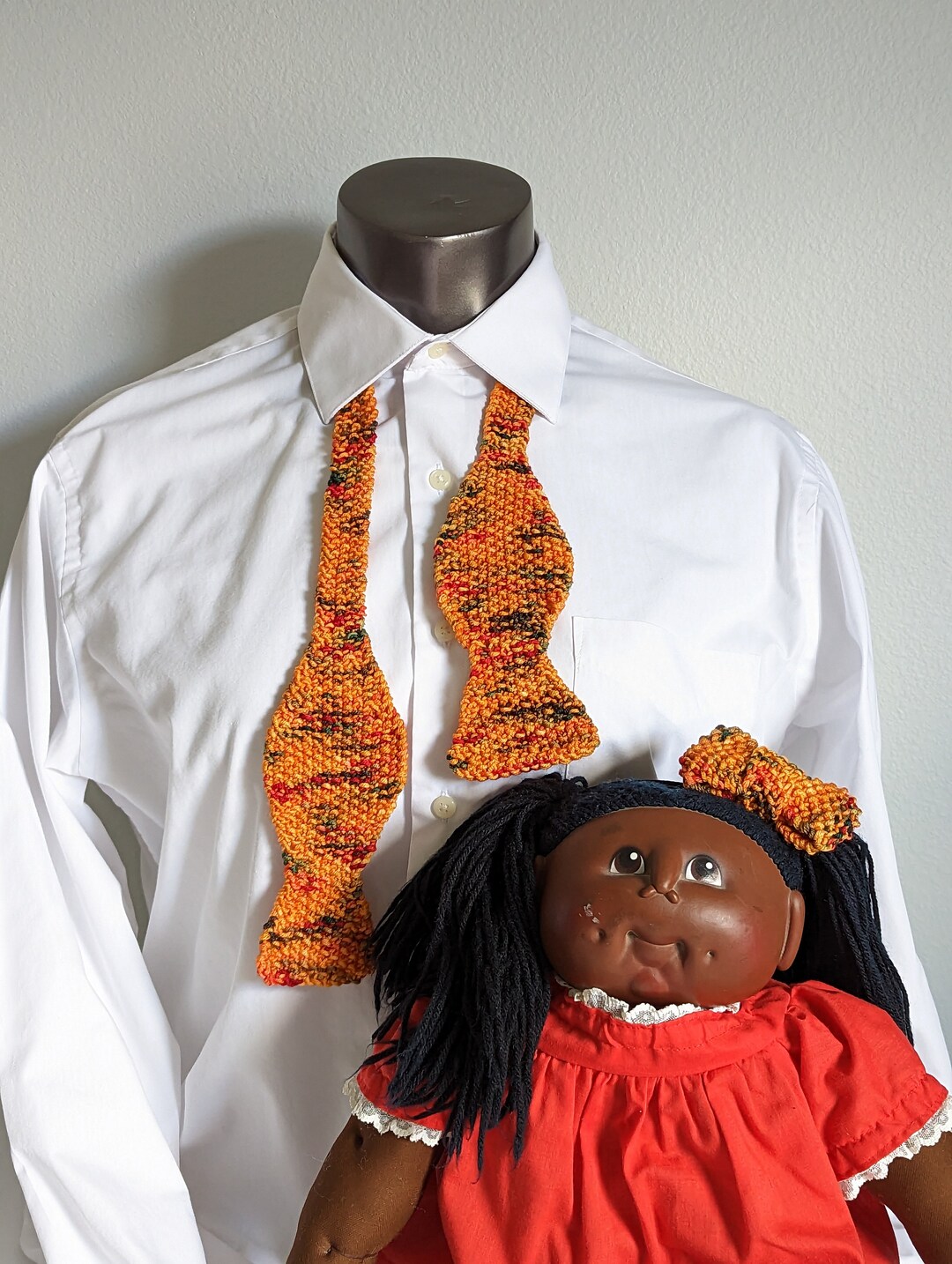 Hand Knit Daddy Daughter Noble Heritage Kente Cloth Like Orange Red ...