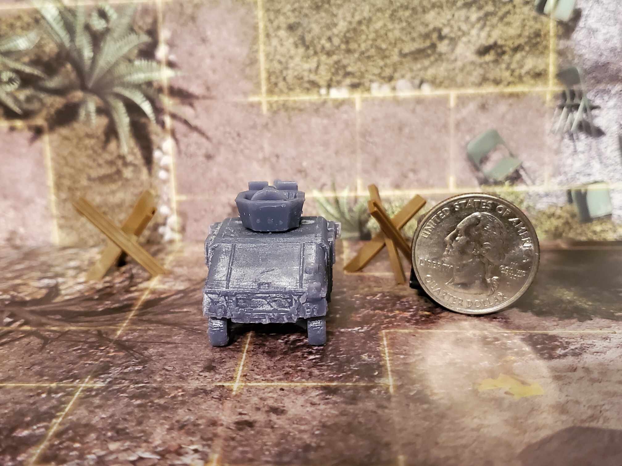 HMMWV US Frag Kit With 3 Turrets and 1 Hatch Vehicle 1/100 Scale, 3D ...