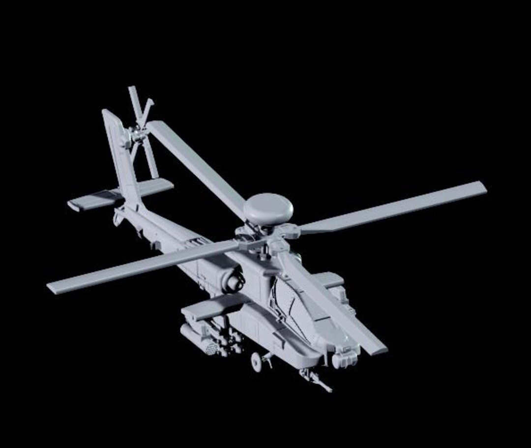 AH64D Apache Attack Helicopter 3D Resin Printed Near Modern War Flames ...
