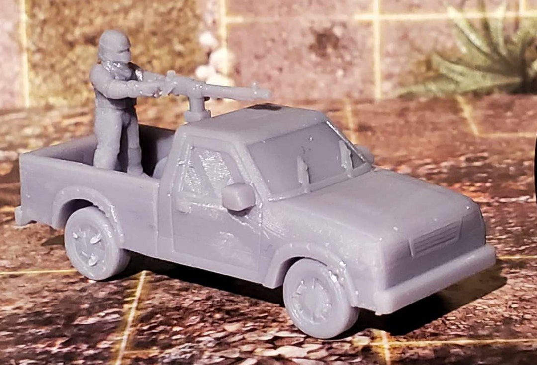 Technical Truck With Machine Gun Vehicle 1/72 and 1/100 Scale, 3D Resin ...
