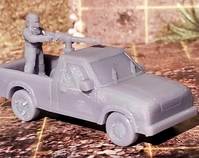 Technical Truck With Machine Gun Vehicle 1/72 and 1/100 Scale, 3D Resin ...