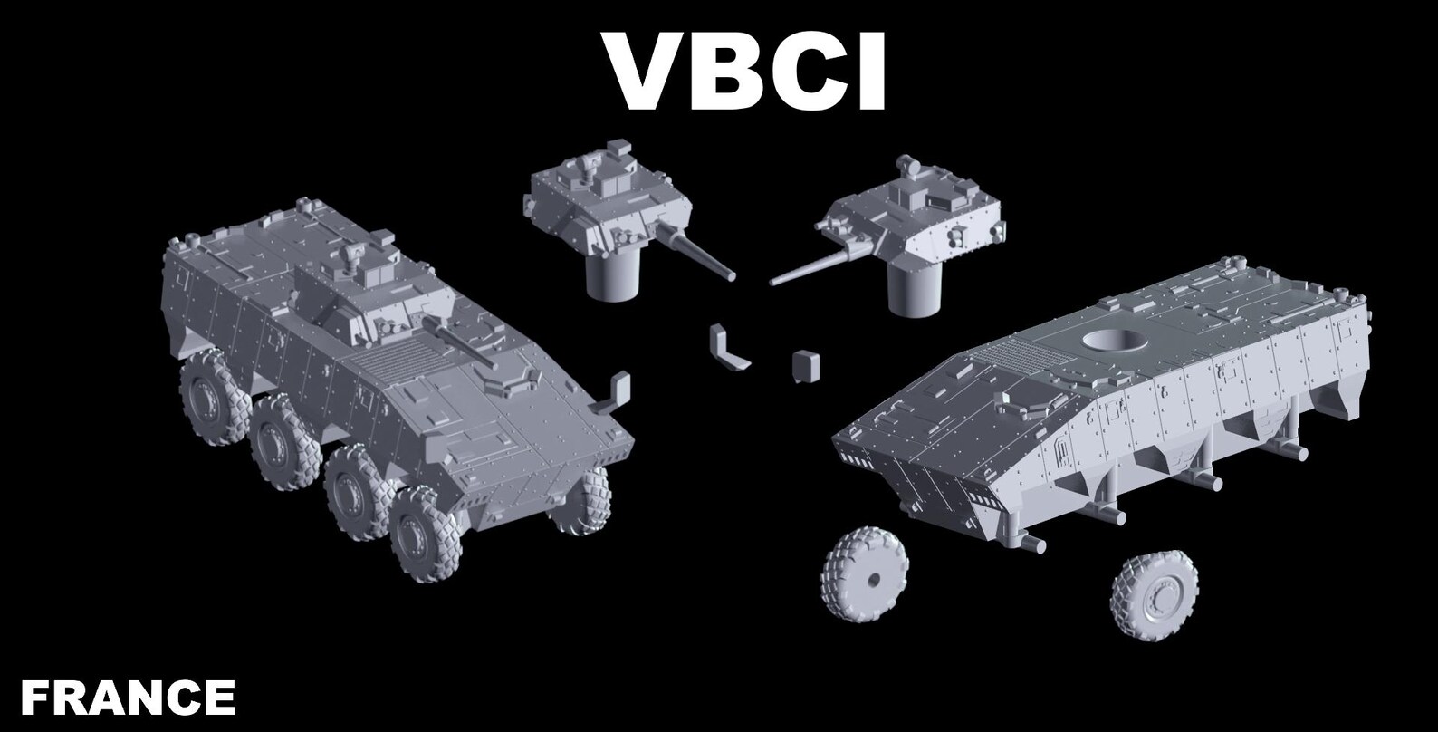 VBCI and VBCI VPC French Vehicles 3D Resin Printed Near Modern War ...